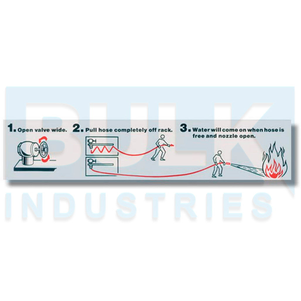 Fire Hose Rack Instructional Sign, Vinyl Sticker, Decal, 13" x 2 3/4 ...
